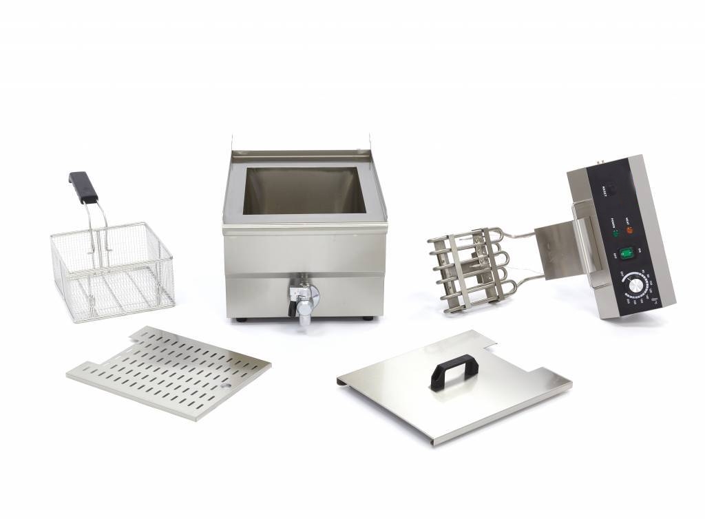 Friteuse Électrique Pro 16L | 3000W | Inox | Avec Robinet de Vidange